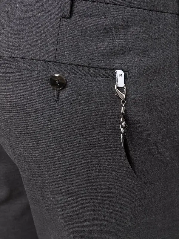 PT TORINO Pressed-crease Tailored Trousers - Grey