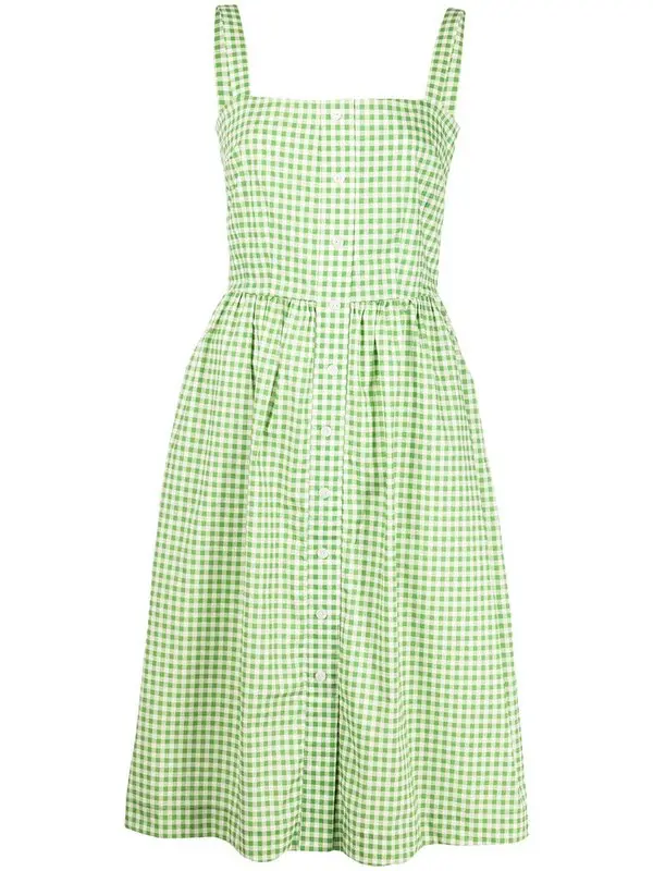 green emerald velvet dress Unique Vintage Teal Plaid & Green Cotton Swing Dress main image 1