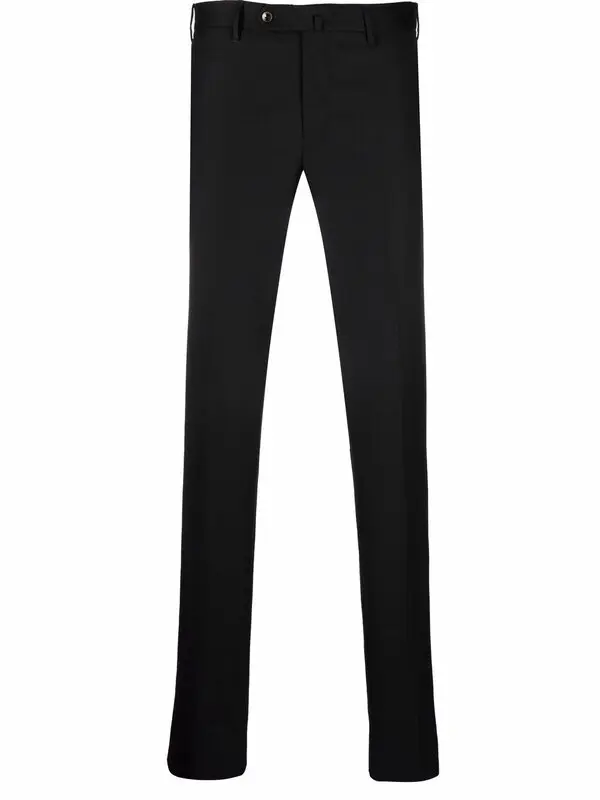PT TORINO Pressed-crease Slim-fit Tailored Trousers - Black