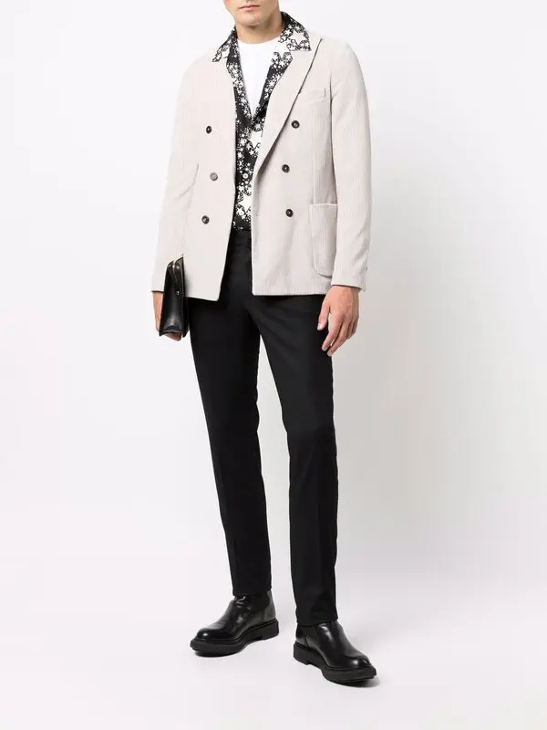 PT TORINO Pressed-crease Slim-fit Tailored Trousers - Black