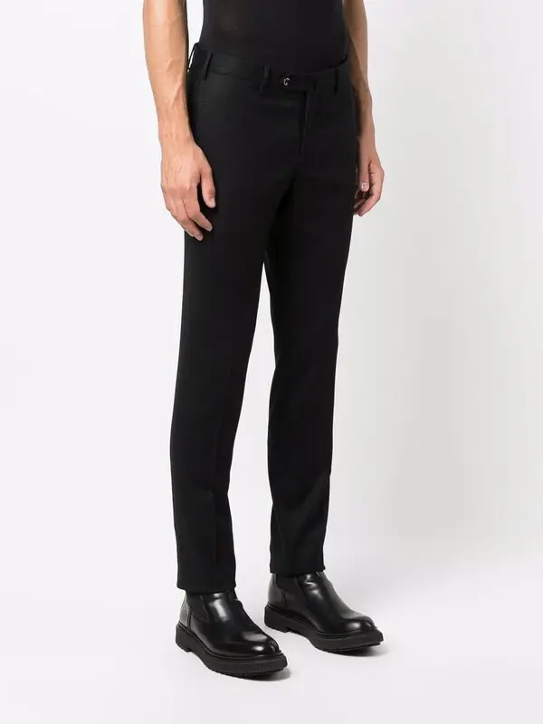 PT TORINO Pressed-crease Slim-fit Tailored Trousers - Black