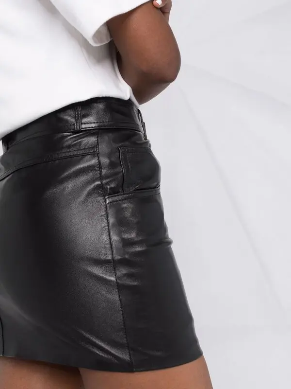 MANOKHI Leather Mini Skirt
