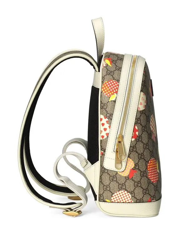 Gucci Valentine\'s Day Apple-print Backpack In Neutrals Gucci Valentine main image 2