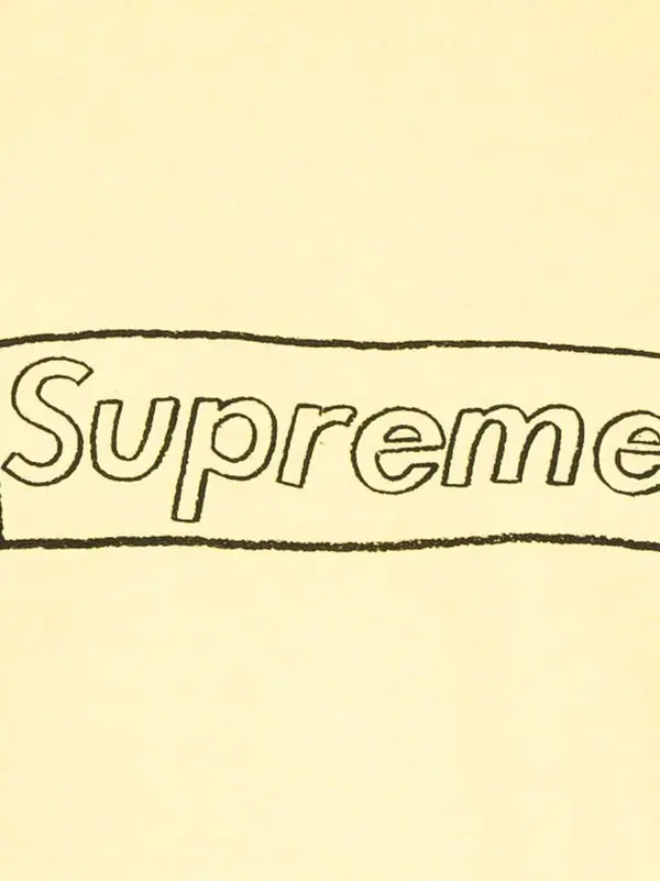 Supreme X Kaws Chalk Logo T-shirt - Yellow