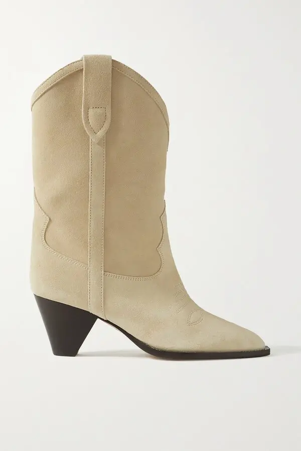 Isabel Marant Étoile Luliette Embroidered Suede Ankle Boots