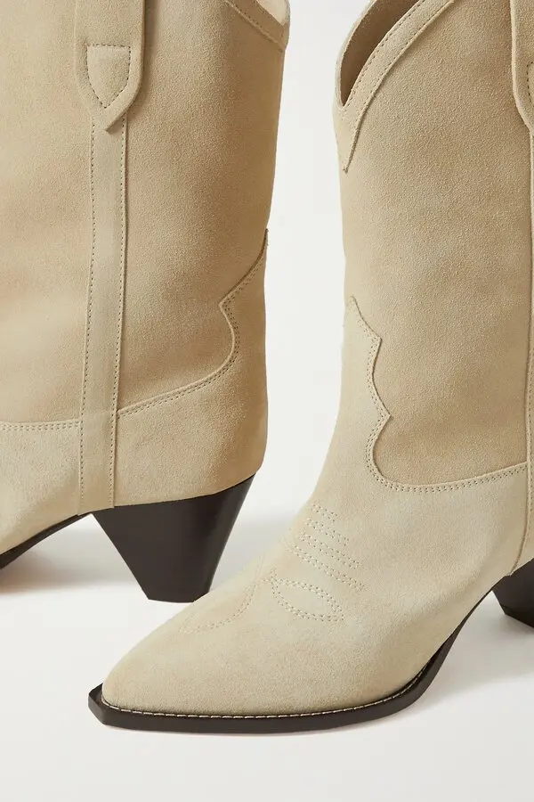 Isabel Marant Étoile Luliette Embroidered Suede Ankle Boots