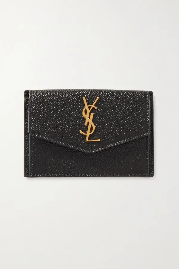 Saint Laurent Uptown Textured-leather Cardholder - Black