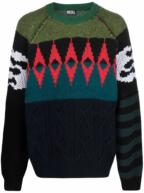 DIESEL® Patchwork Knitted Jumper