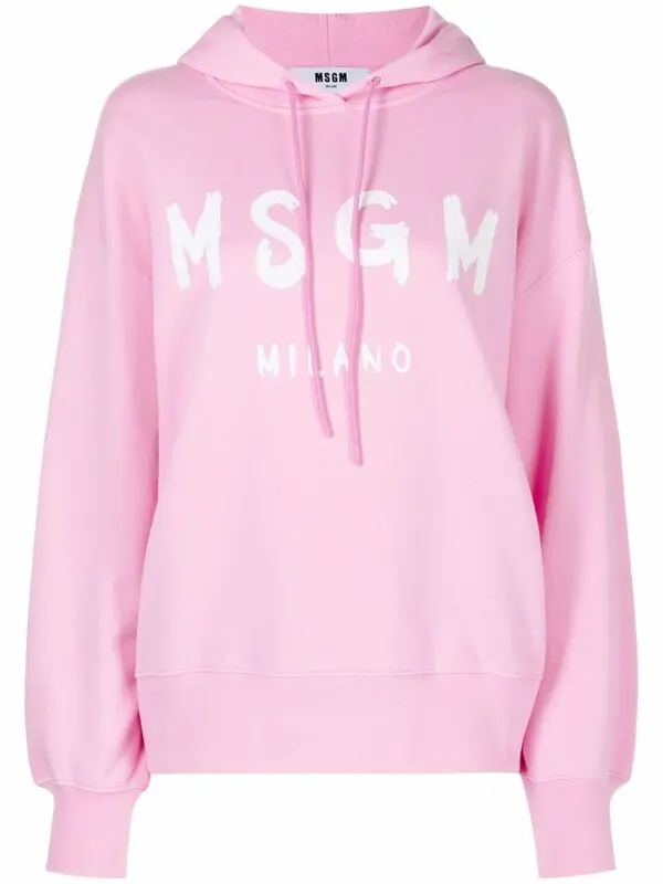 MSGM Logo-print Cotton Hoodie