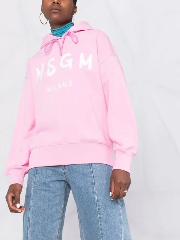 MSGM Logo-print Cotton Hoodie
