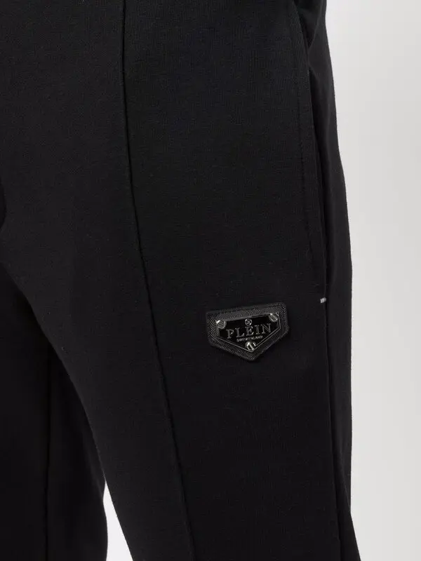 Philipp Plein Logo-patch Cotton Track Pants - Black