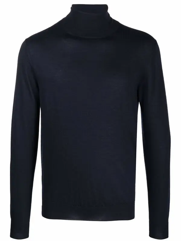 Fedeli Roll-neck Knitted Jumper - Blue