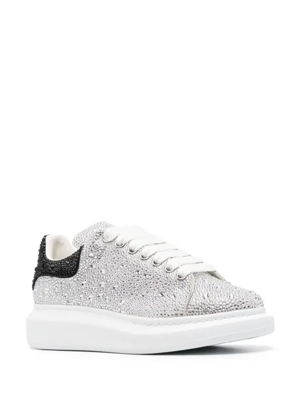 Alexander McQueen Oversized Crystal-embellished Sneakers - White