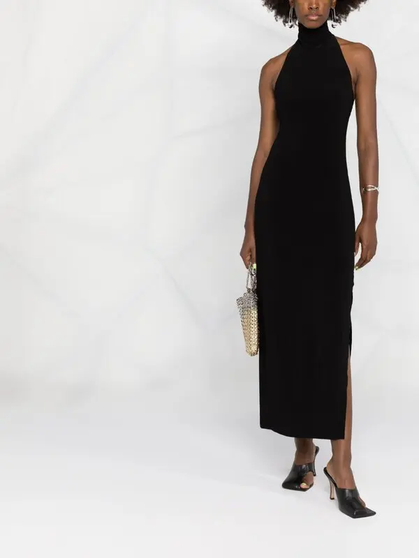 Norma Kamali Side-slit Halter Dress - Black