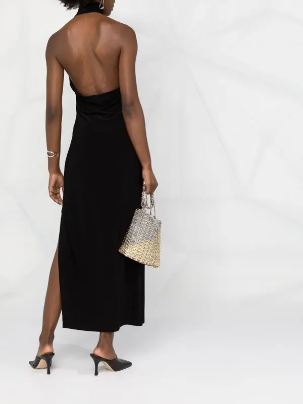 Norma Kamali Side-slit Halter Dress - Black