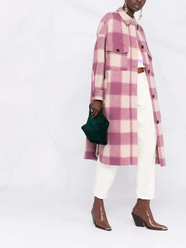 MARANT ÉTOILE Fontizi Check-pattern Single-breasted Coat