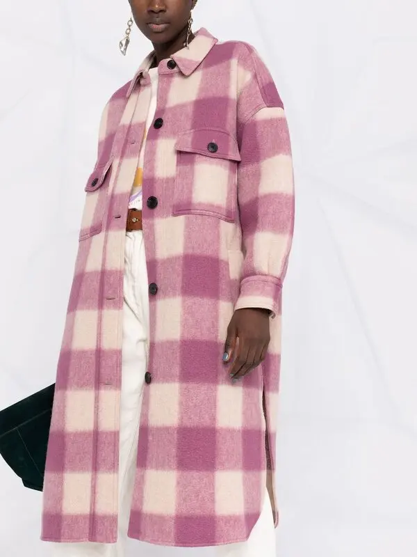 MARANT ÉTOILE Fontizi Check-pattern Single-breasted Coat