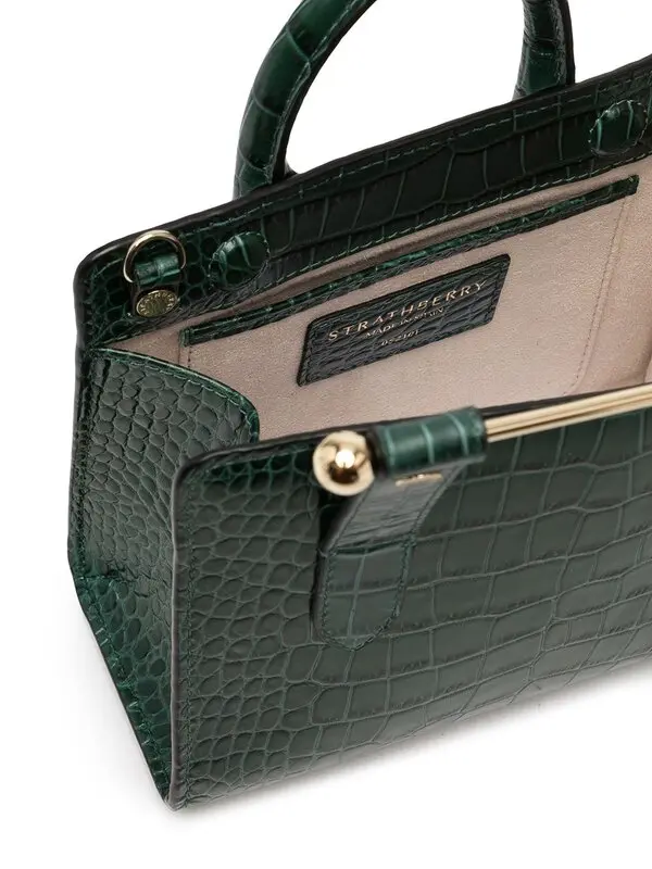 Strathberry Crocodile-effect Leather Tote - Green