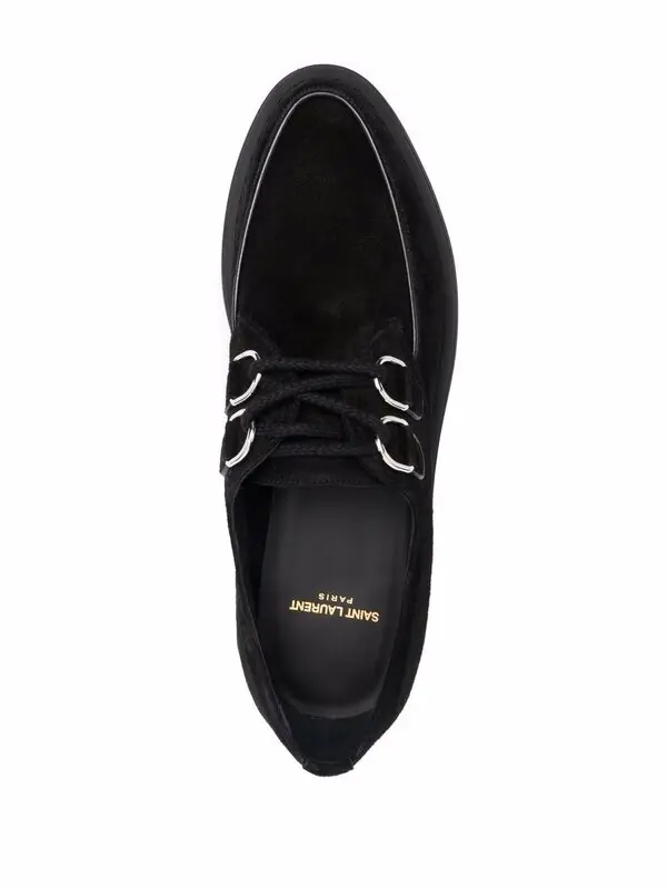 Saint Laurent Teddy Derby Shoes - Black | Editorialist