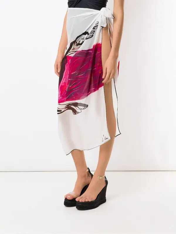 AMIR SLAMA Printed Beach Skirt - White