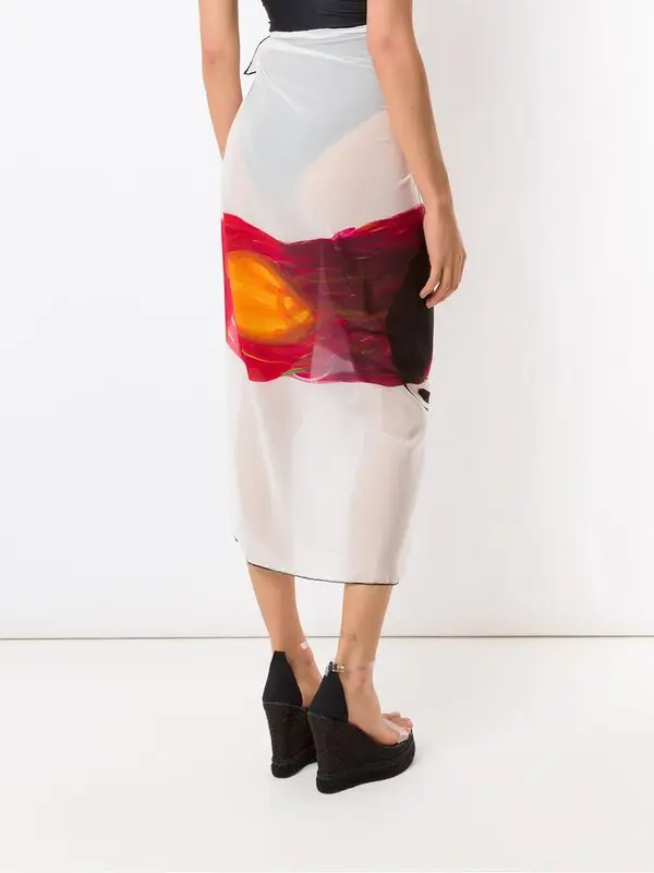 AMIR SLAMA Printed Beach Skirt - White