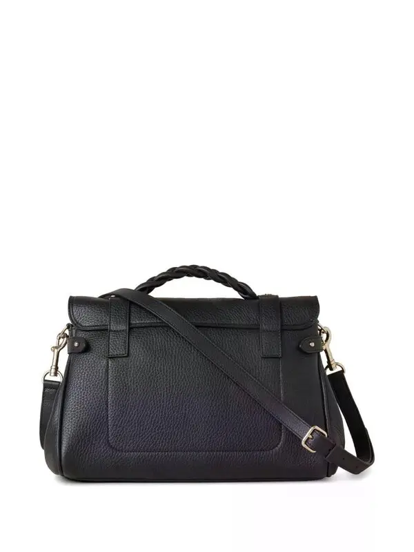 Mulberry Braided Handle Buckle Tote Bag - Black