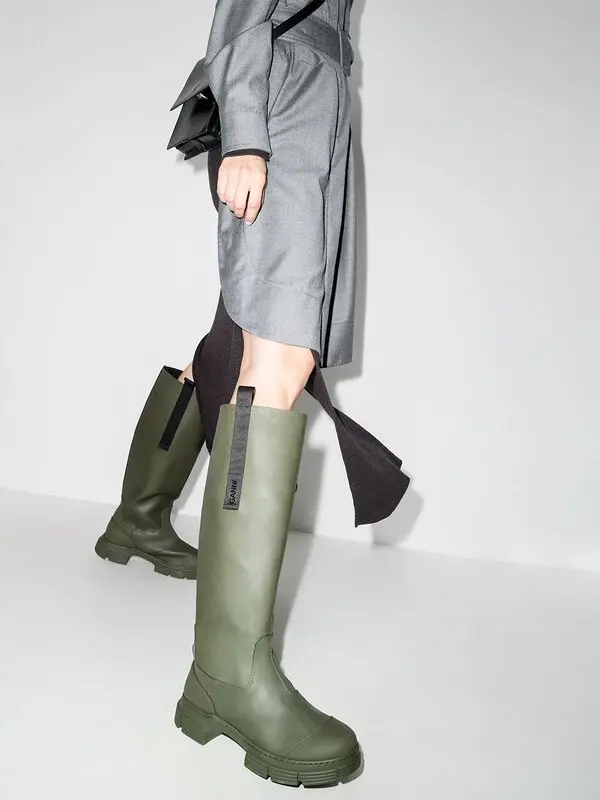 Buy GANNI Recycled Rubber Mid-calf Boots - Green At 49% Off
