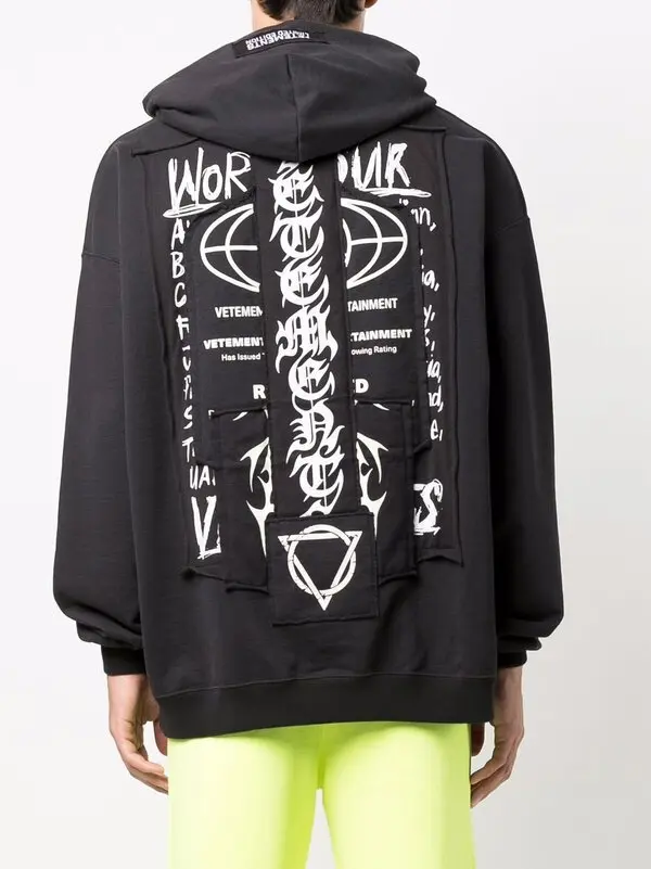 Vetements J'adore Hardcore Patchwork Hoodie
