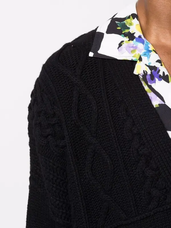 AMBUSH Patchwork Knitted Cardigan - Black