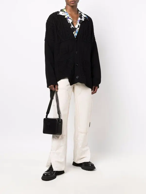 AMBUSH Patchwork Knitted Cardigan - Black
