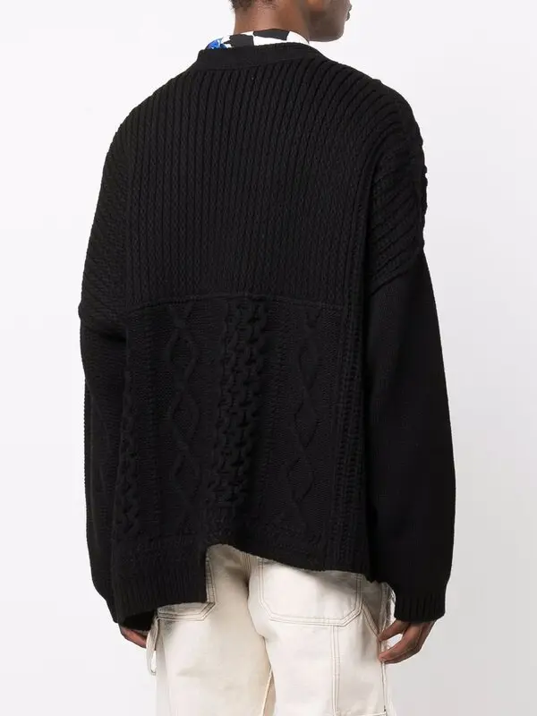 AMBUSH Patchwork Knitted Cardigan - Black