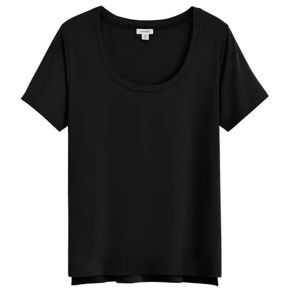 Cuyana Pima Scoop Neck T-shirt - Black
