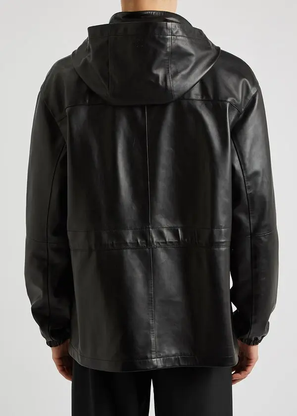 Loewe Hooded Leather Jacket - Black | Editorialist