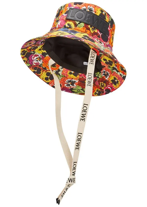 Loewe Pansy-Print Canvas Bucket Hat In Multicoloured - 30  display picture 2