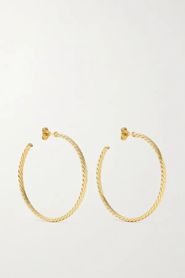 David Yurman Cable Spira 18-karat Hoop Earrings - Gold