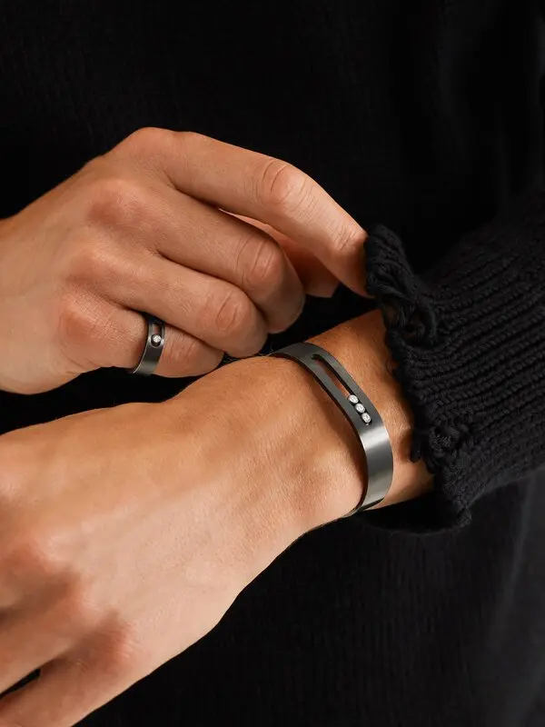 Messika Move Graphite Titanium Diamond Cuff