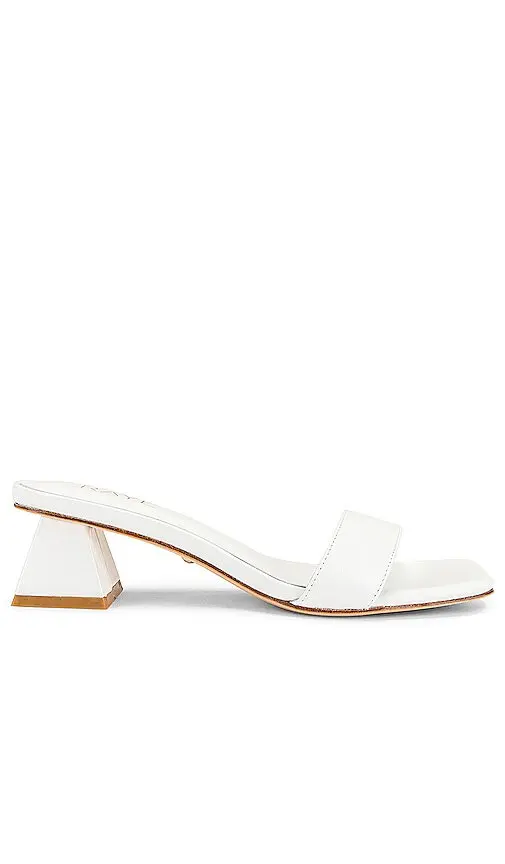 Raye Julie Trapezoidal Heel Sandal - White
