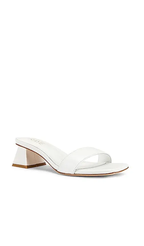 Raye Julie Trapezoidal Heel Sandal - White