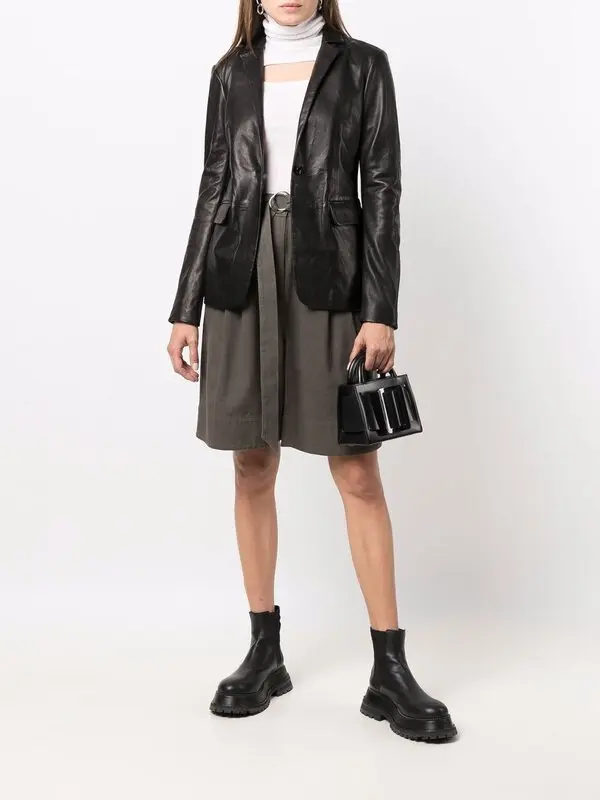 P.a.r.o.s.h Single-breasted Leather Blazer