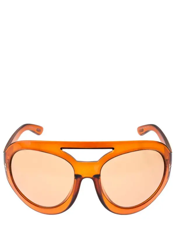 Tom Ford Serena Oversize Round Sunglasses - Orange,Brown  display picture 1