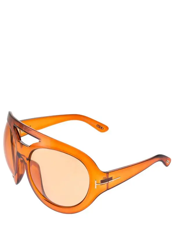Tom Ford Serena Oversize Round Sunglasses - Orange,Brown  display picture 3