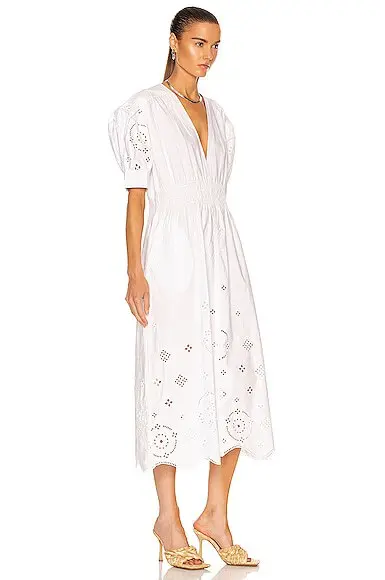 GANNI Broderie Anglaise Dress In White