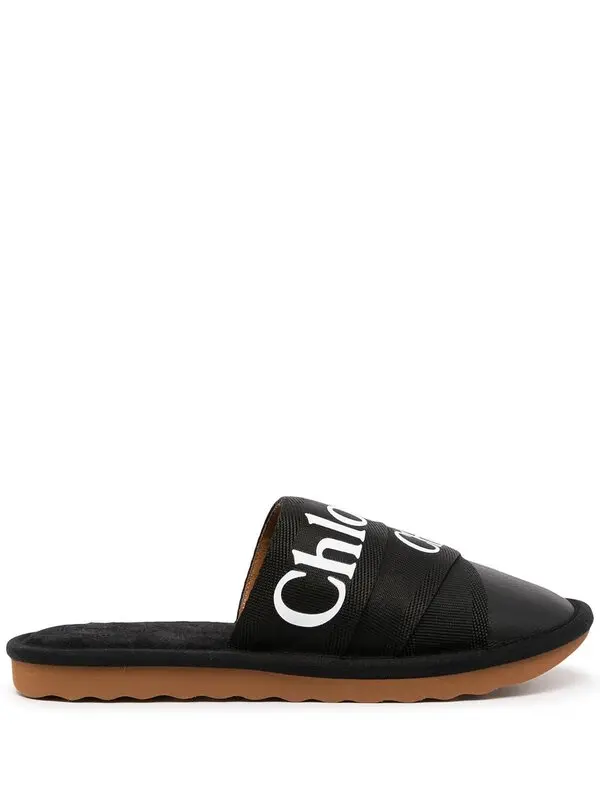 Chloé Woody Logo-strap Slippers
