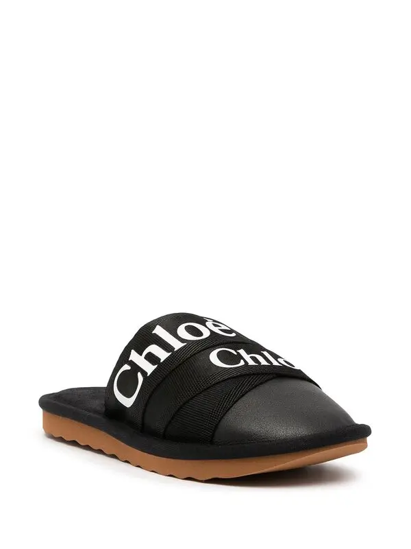 Chloé Woody Logo-strap Slippers
