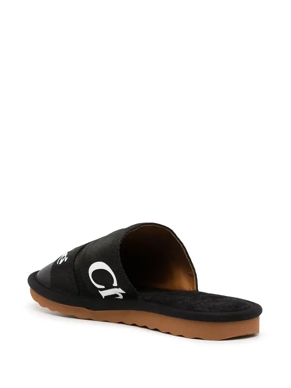 Chloé Woody Logo-strap Slippers