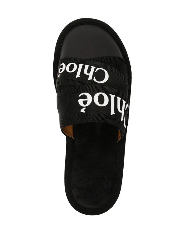 Chloé Woody Logo-strap Slippers