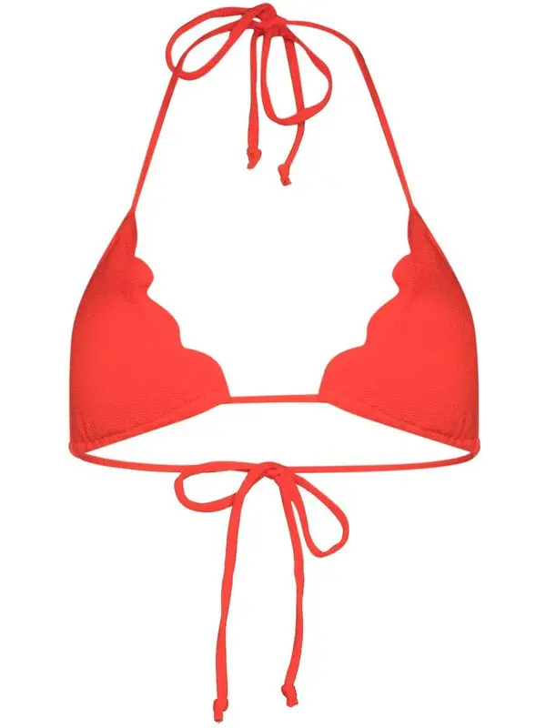 Marysia Broadway Scalloped Bikini Top - Red