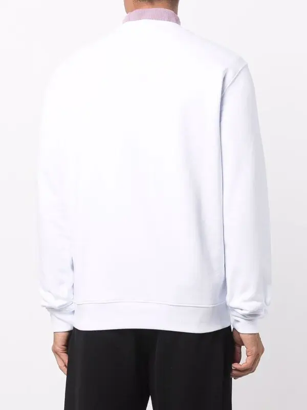 MSGM Logo-print Crew Neck Sweatshirt - White