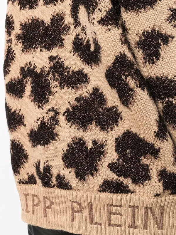 Philipp Plein Lurex Leopard Jumper