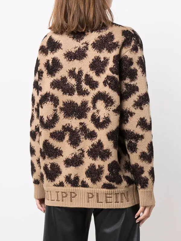 Philipp Plein Lurex Leopard Jumper